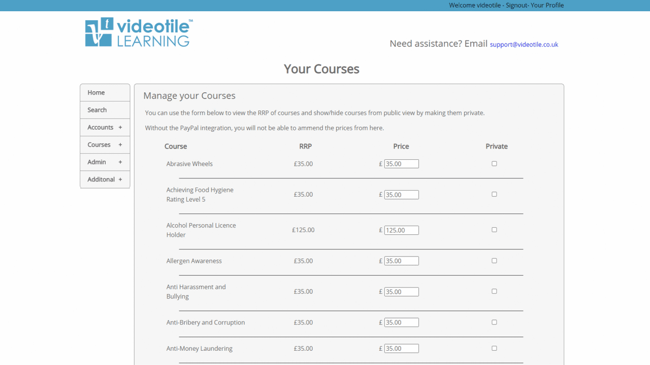 Learning Management System - VideoTile Learning